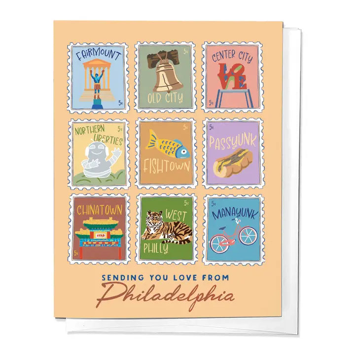 Sending You Love from Philadelphia Stamps Greeting Card – Open House Philly