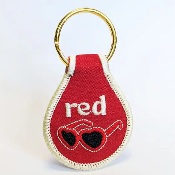 Red Embroidered Key Tag – Open House Philly